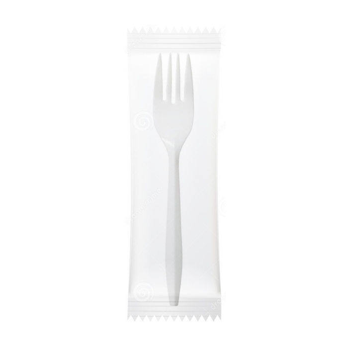 Telman/Canteen: Plastic Fork Wrapped - White